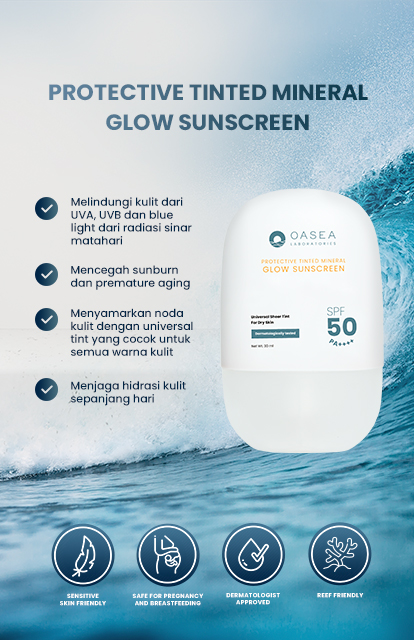 Protective Tinted Mineral Glow Sunscreen SPF 50 PA++++ - Oasea Laboratories